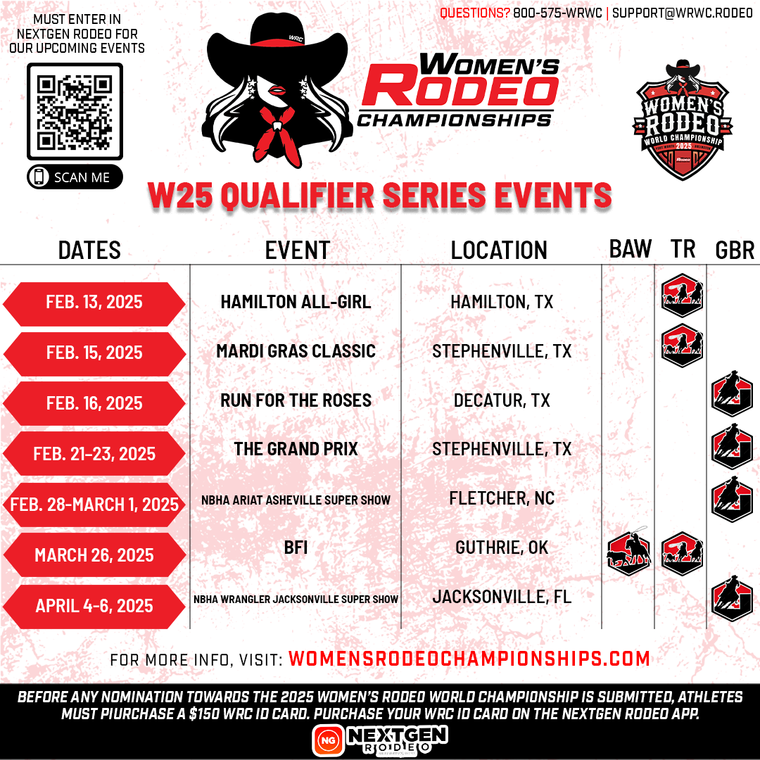 QUALIFIER SERIES EVENTS – WOMEN'S RODEO CHAMPIONSHIP